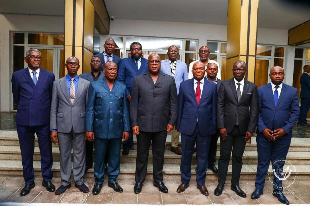 Le Président Félix Tshisekedi a reçu les dirigeants et les syndicats de ...